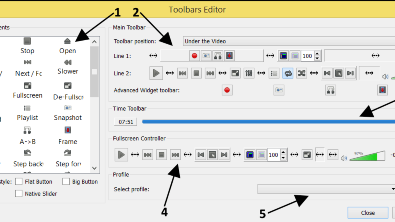 Custom Toolbars Media Player Classic