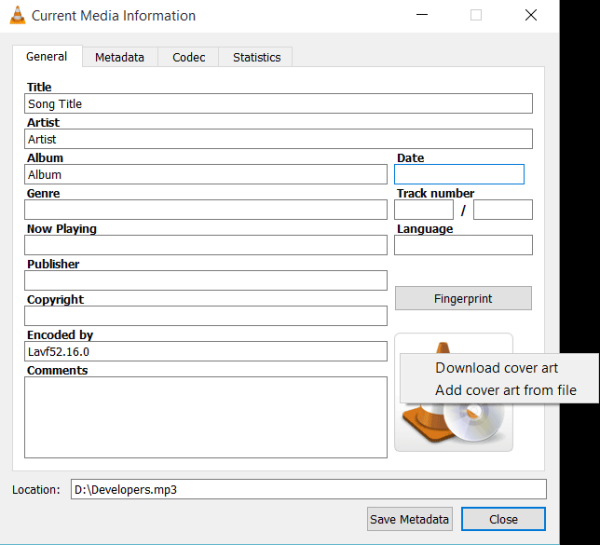 How to Edit Cover Art Picture using VLC Media Player